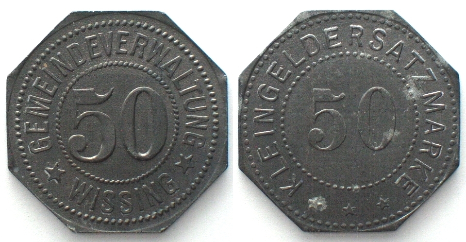Wissing (Bayern) 1917-1921 Germany WISSING (Bavaria) 50 Pfennig ND ...