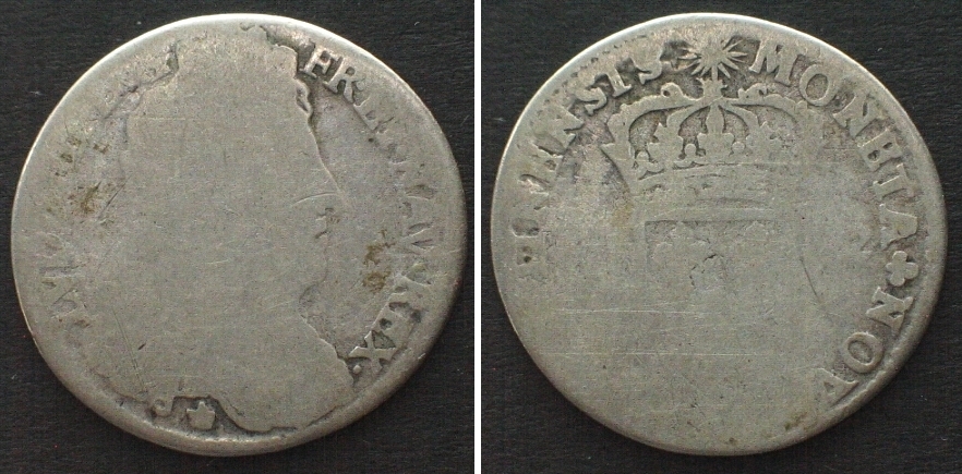 Frankreich FRANCE. 10 Sols - 1/8 Ecu 1712 BB Strasbourg LOUIS XIV ...