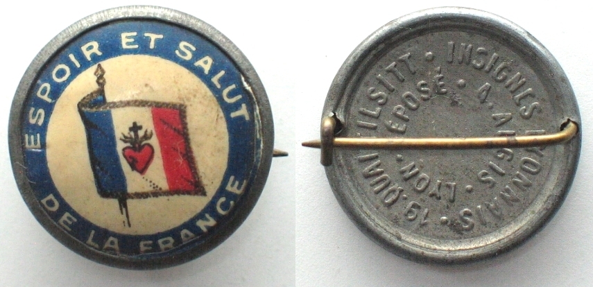 Frankreich - Medaillen FRANCE Pin, Sacre Coer, ESPOIR ET SALUT DE LA ...