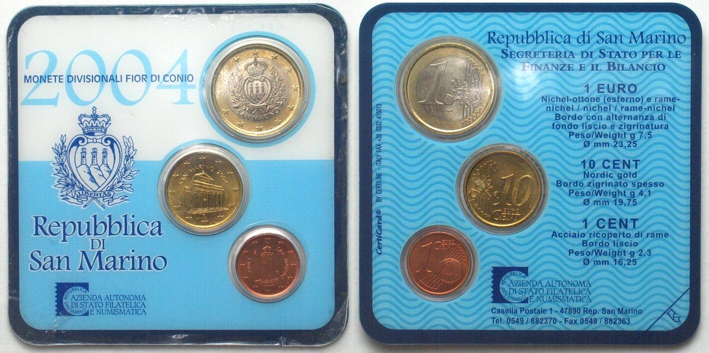 SAN MARINO 1.11 Euro Mini Mint Set 2004 BU | MA-Shops