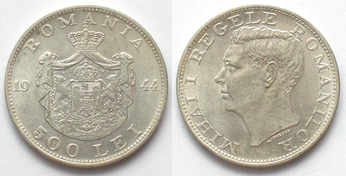 Rumänien ROMANIA. 500 Lei 1944, Mihai I, silver, UNC! | MA-Shops