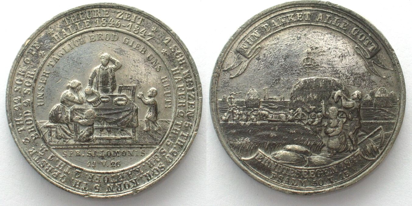 Deutschland - Medaillen SAXONY Inflation & famine medal 1847 by L ...