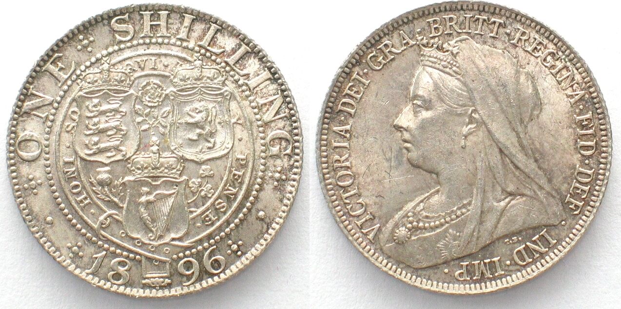 England GREAT BRITAIN Shilling 1896 VICTORIA silver UNC!!! | MA-Shops