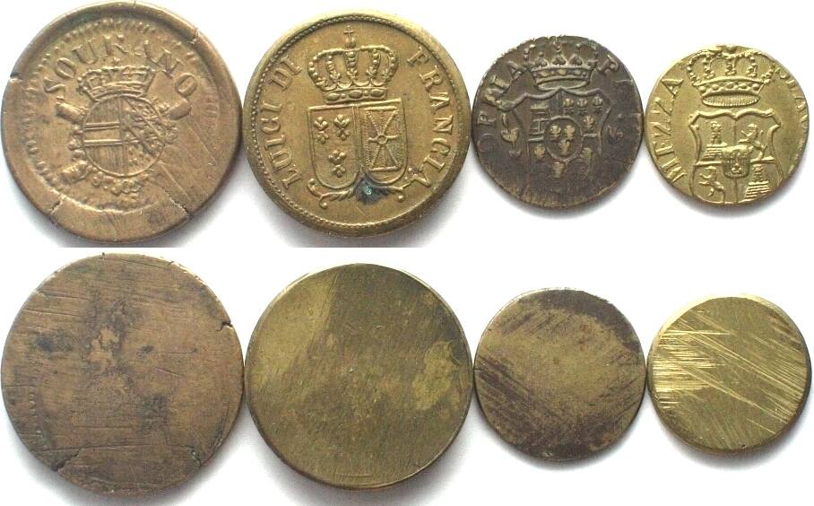 Italien - Münzgewichte 1750-1800 ITALY 4 Coin weights 18th cent. brass ...