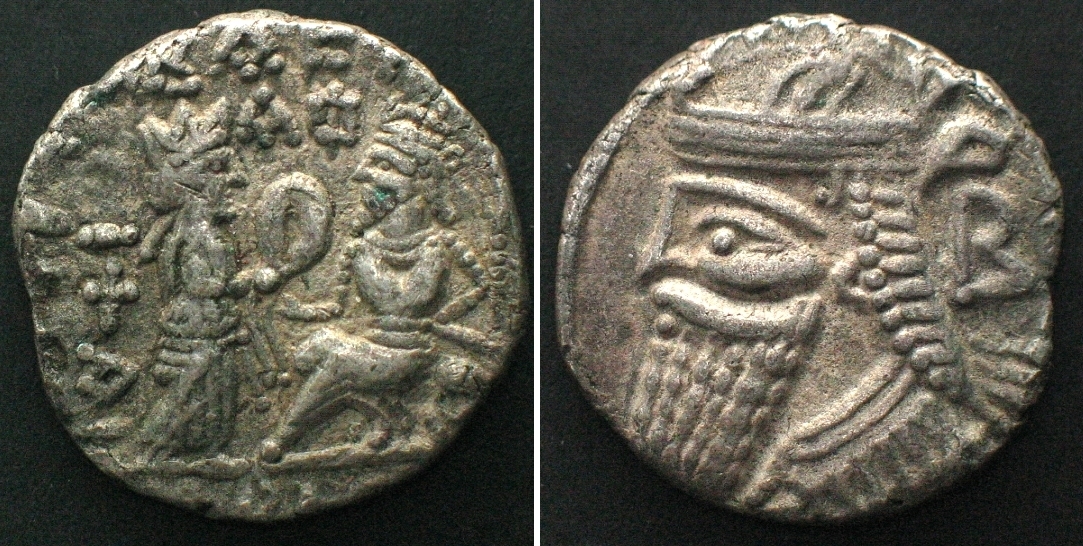 Parther Parthia VOLOGASES IV 147-191. BI Tetradrachm, Seleukeia on the ...