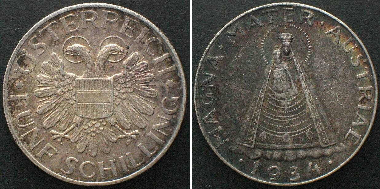 Österreich AUSTRIA. 5 Schilling 1934 MARIAZELL silver XF EF | MA-Shops