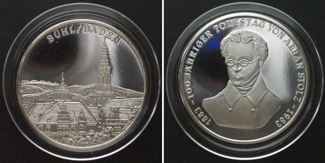 Deutschland - Medaillen 100th Ann. of Death of ALBAN STOLZ 1983 BÜHL ...