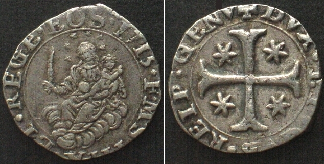 Italien - Genua Italian States GENOA. 8 Soldi 1715, silver XF, SCARCE ...