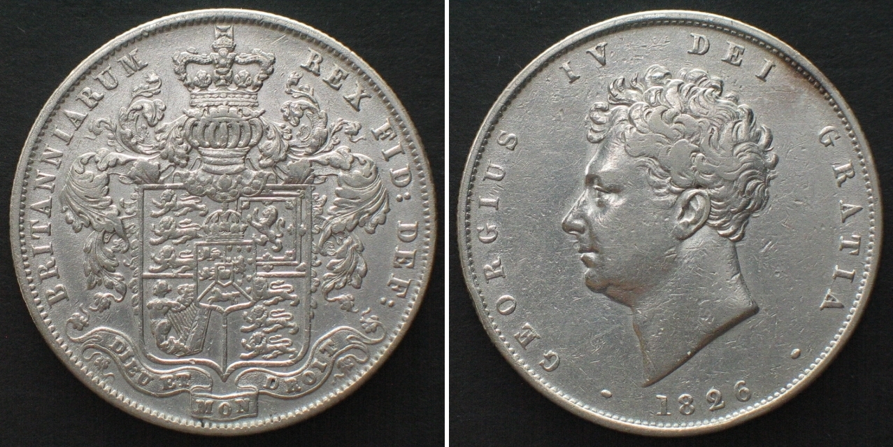 England GREAT BRITAIN Half Crown 1826 GEORGE IV silver aXF EF- | MA-Shops