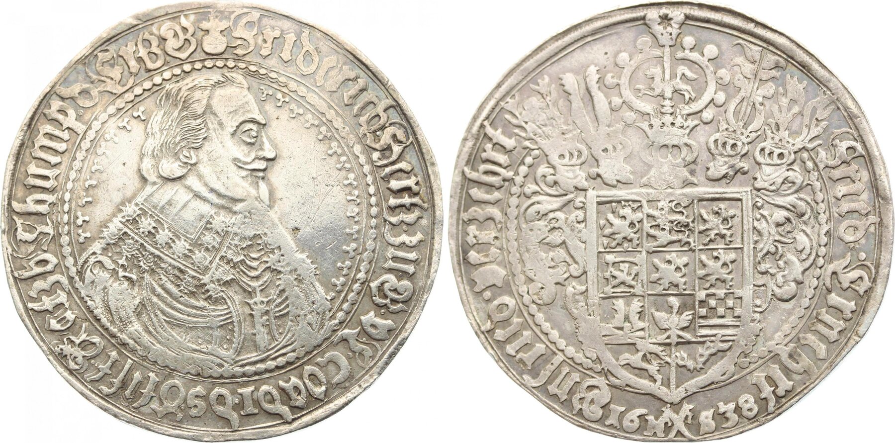 Braunschweig-Lüneburg-Celle Reichstaler 1638 HS Friedrich von Celle 1636-1648. Schöne Patina ...