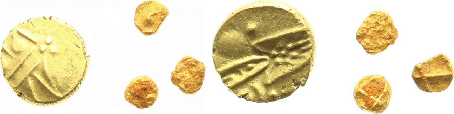 Indien Gold Fanam. VF-EF, zusammen | MA-Shops