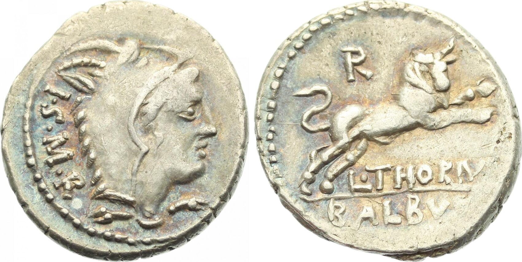 Römische Republik Denar L.Thorius Balbus 104 v.Chr.. Schöne Patina ...