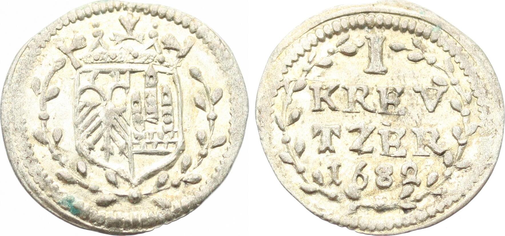 Friedberg, Reichsburg 1 Kreuzer 1682 Hans Eitel Diede zum Fürstenstein ...