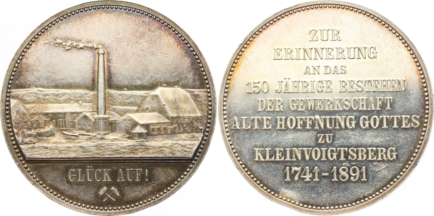 Sachsen-Albertinische Linie Silbermedaille 1891 Albert 1873-1902 ...