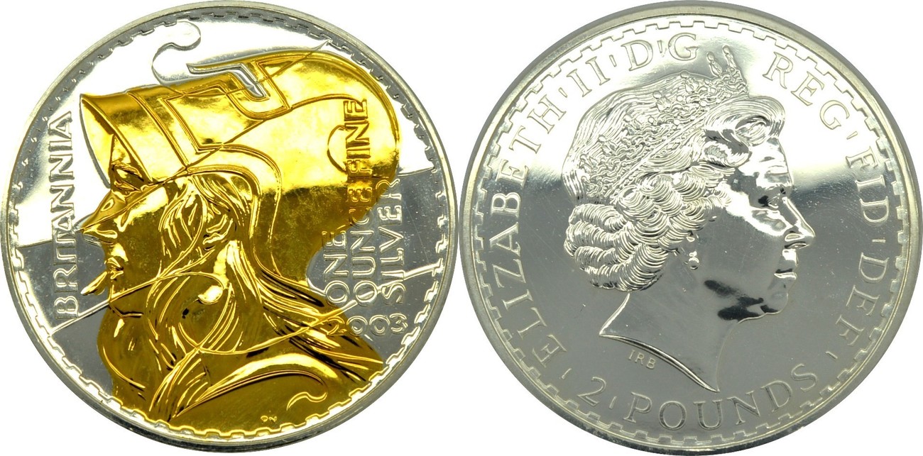 Großbritannien 2 Pounds Great Britain 2003 gilded BU | MA-Shops