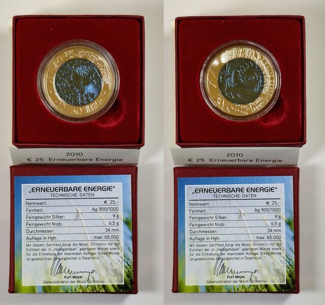Österreich 25 Euro 2010 Renewable Energy MS-70 | MA-Shops