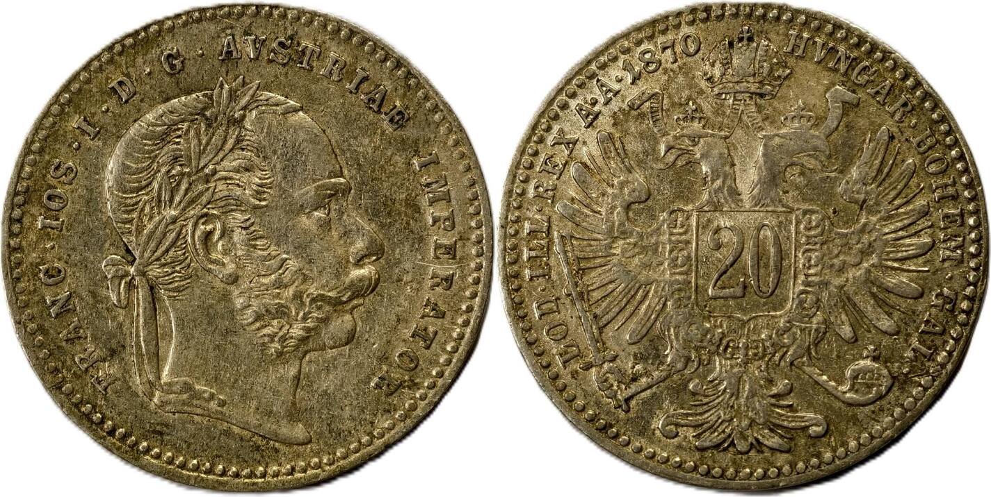 Österreich 20 Kreuzer 1870 Franz Joseph I.- Vienna AU | MA-Shops