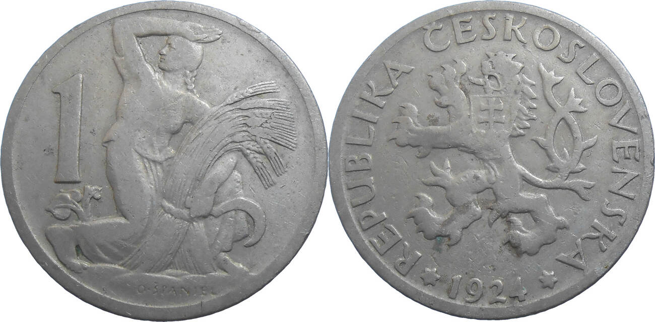 Czechoslovakia 1 Krone 1924 VF | MA-Shops