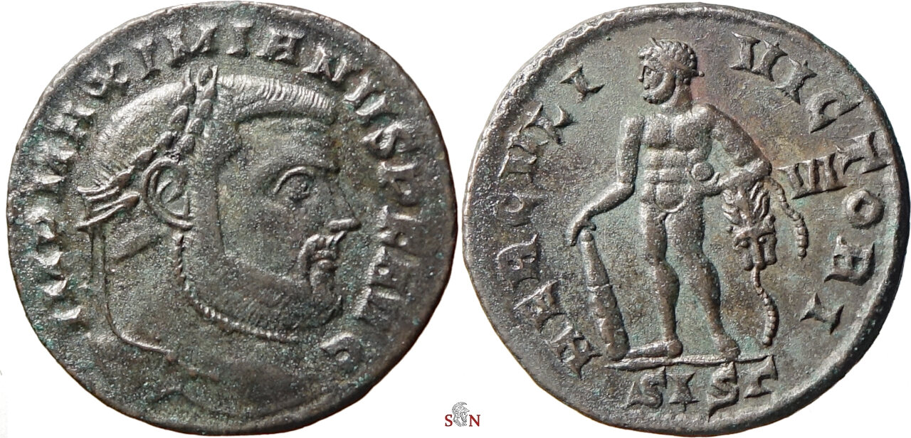 Maximianus Herculius Follis - HERCVLI VICTORI - RIC 163 b | MA-Shops
