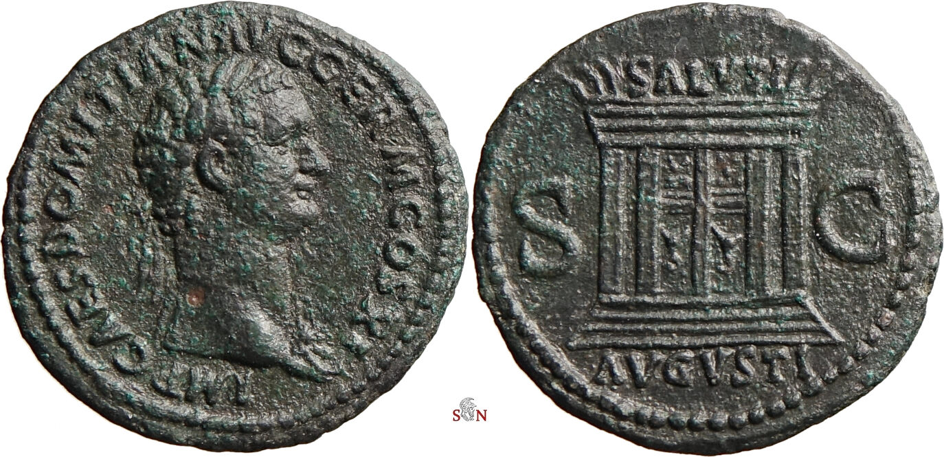 Domitianus As - SALVTI AVGVSTI - altar with closed doors - RIC 305 | MA ...