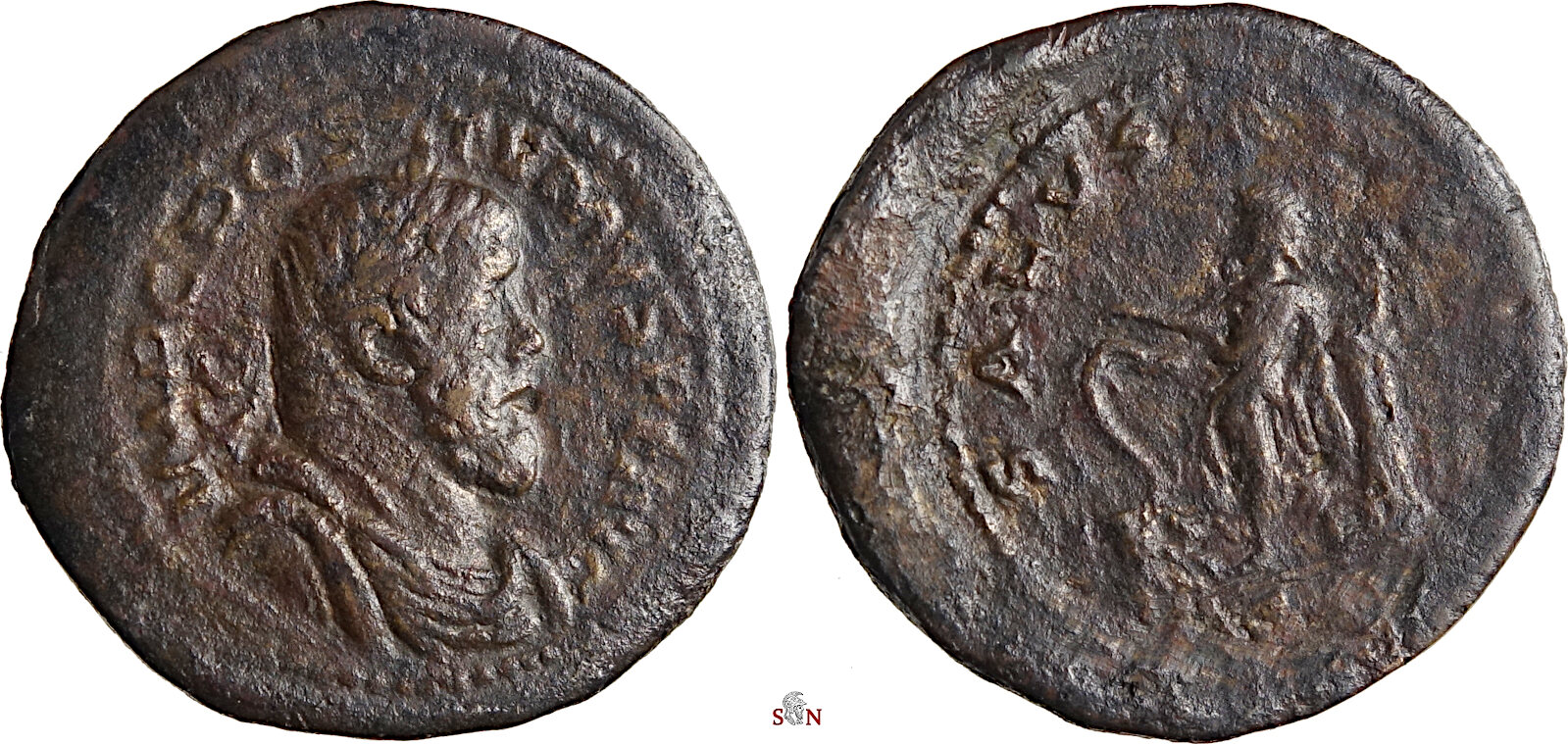 Postumus Sestertius - SALVS AVGVSTI - extremely rare - Ex Zschucke ...