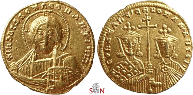 Constantinus VII. and Romanus II. Gold Solidus - bust of Christ | MA-Shops