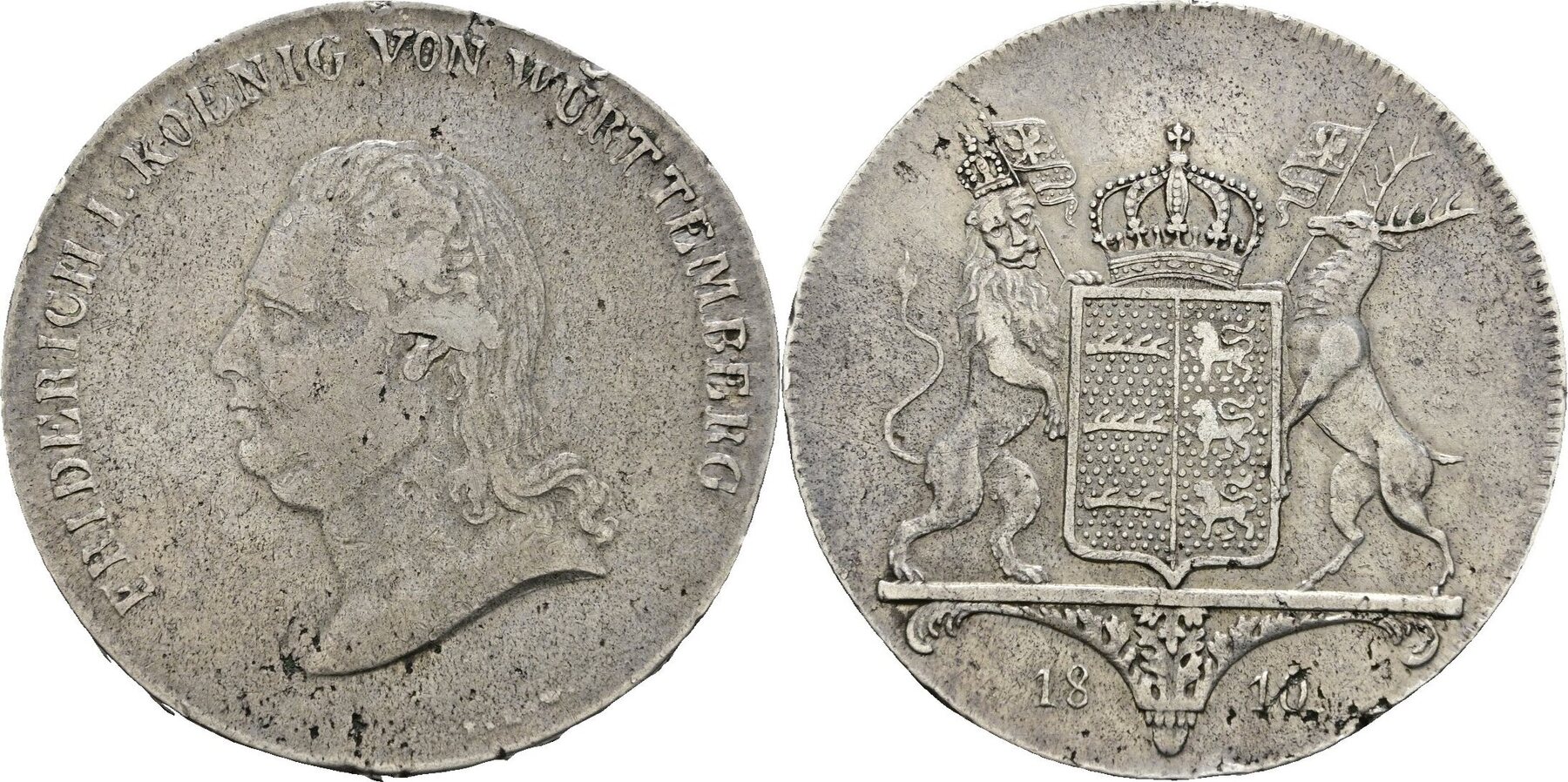 Württemberg Kronentaler 1810 Friedrich I. 1806-1816 leichte ...