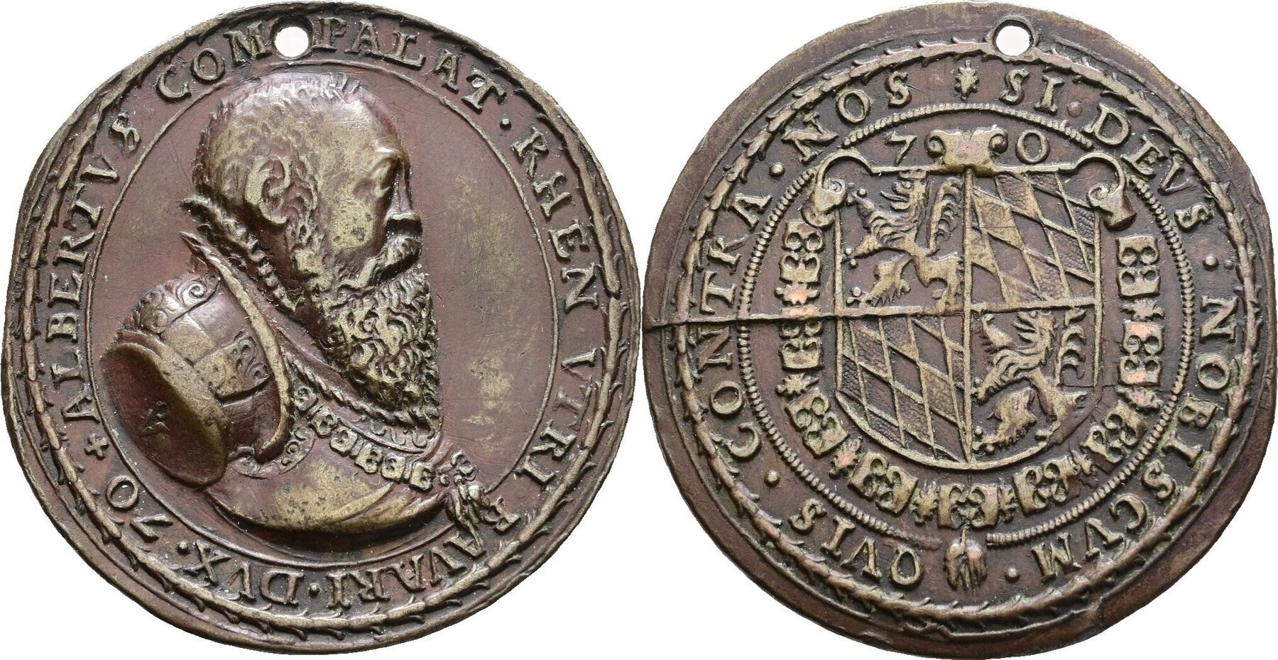 Bayern Bronzemedaille 1570 Albrecht V. der Großmütige 1550-1579 sehr ...