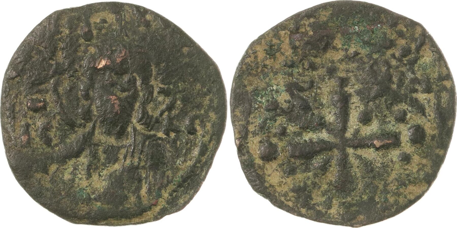 Edessa, Grafschaft Follis Baudouin II. 1108-1118. Äußerst selten. F-VF ...