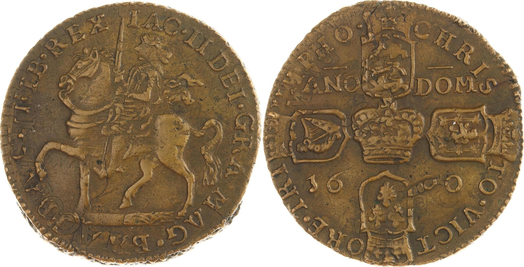Irland Cu Crown 1690 James II. 1685-1691. EF | MA-Shops
