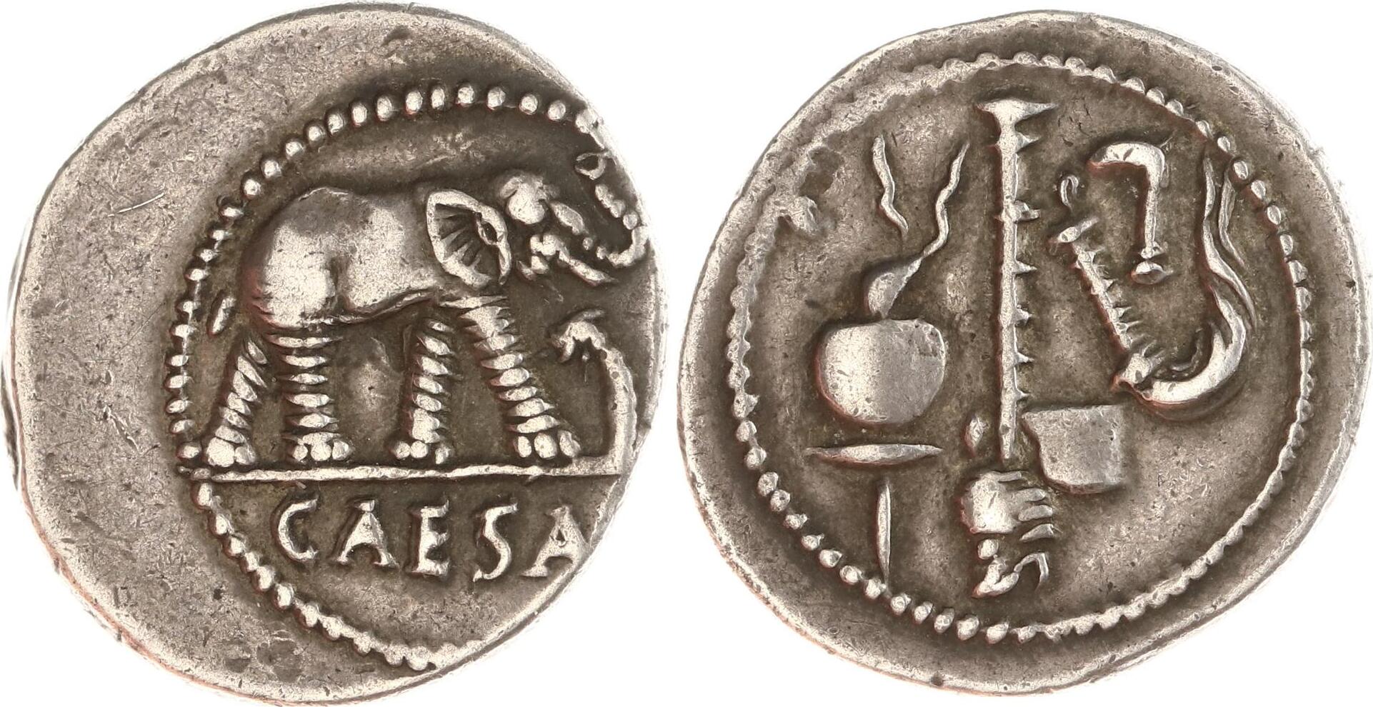 Imperatorische Prägungen Denar 49 v. Chr C. Julius Caesar gest. 44 v ...