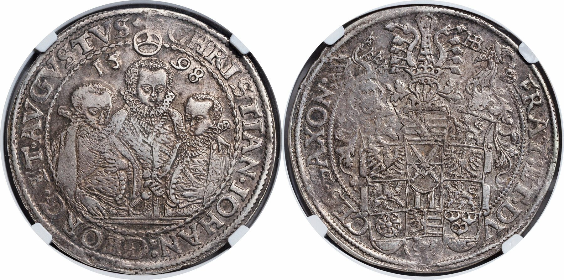 GERMANY TALER 1598 HB Saxony, Christian II. Silver 3-Brothers Thaler ...