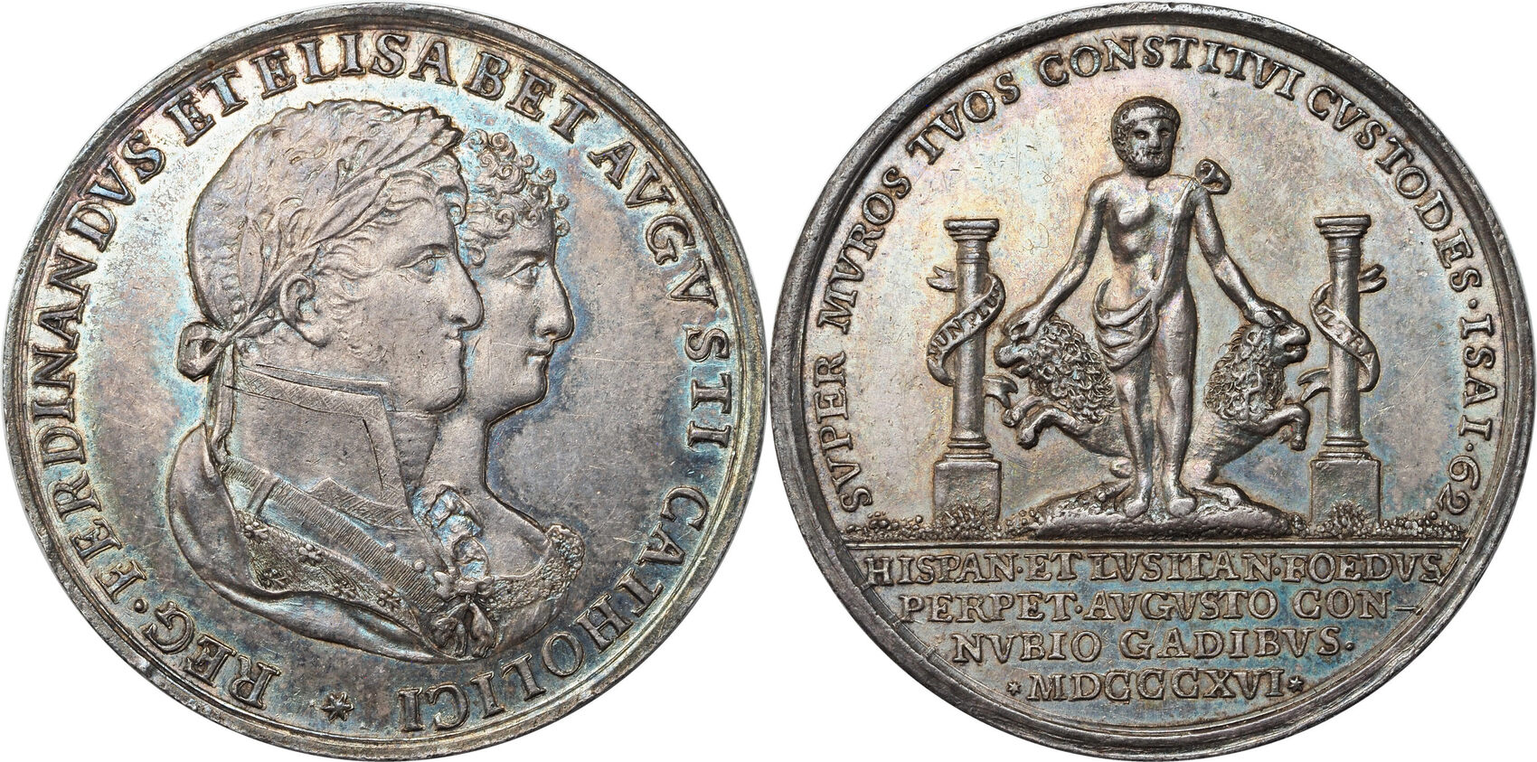 SPAIN Medal 1816 Proclamation of the Marriage of Ferdinand VII & Maria ...