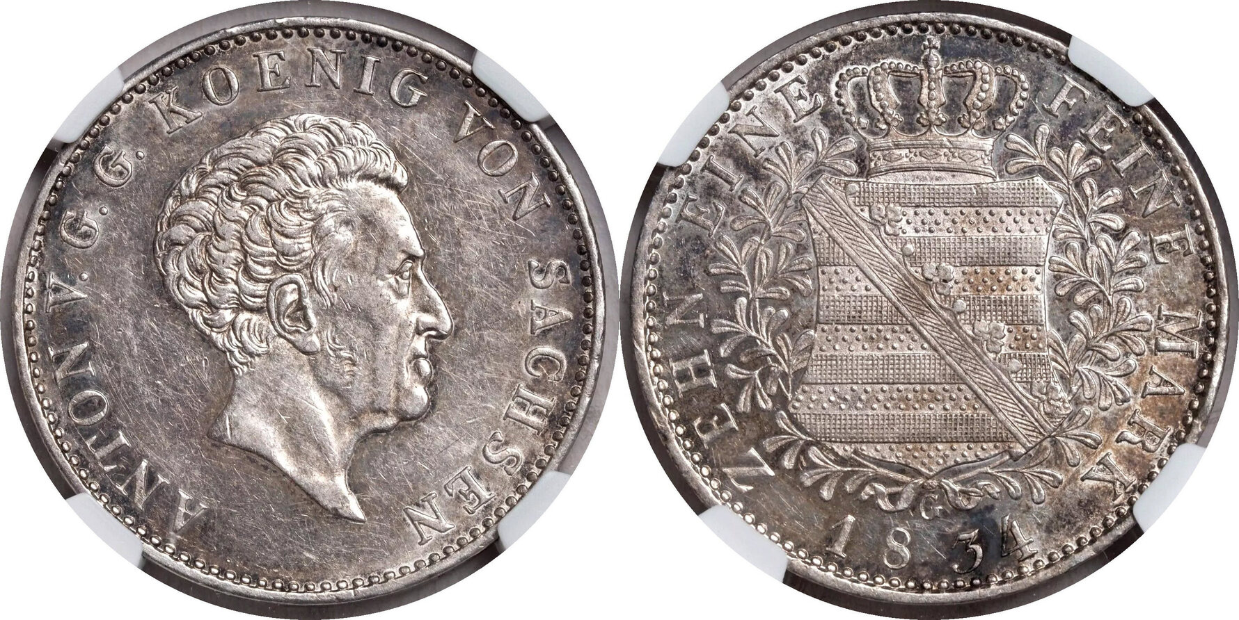 GERMANY TALER 1834 G Saxony, Anthony. Silver Convention Thaler Coin ...