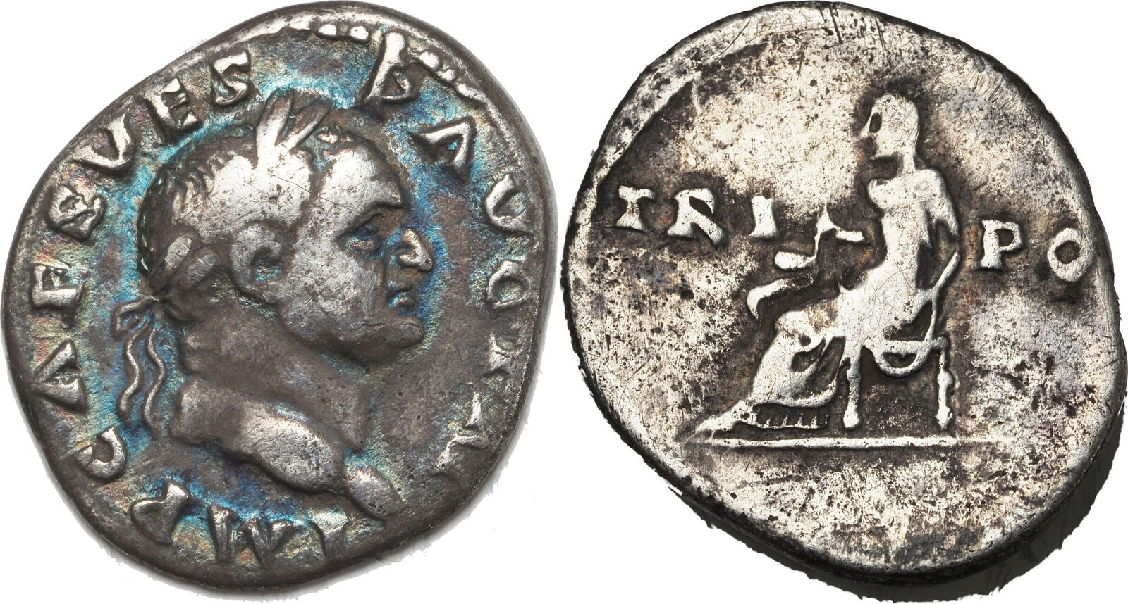 Römische Kaiserzeit Denar 71 AD Emperor Vespasian. aVF/F | MA-Shops