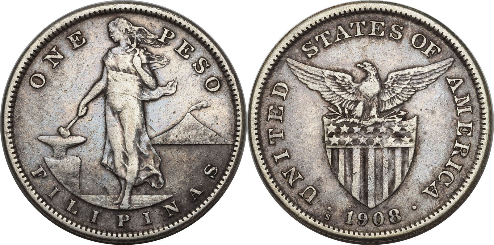 Philippines Peso 1908 S VF+ | MA-Shops