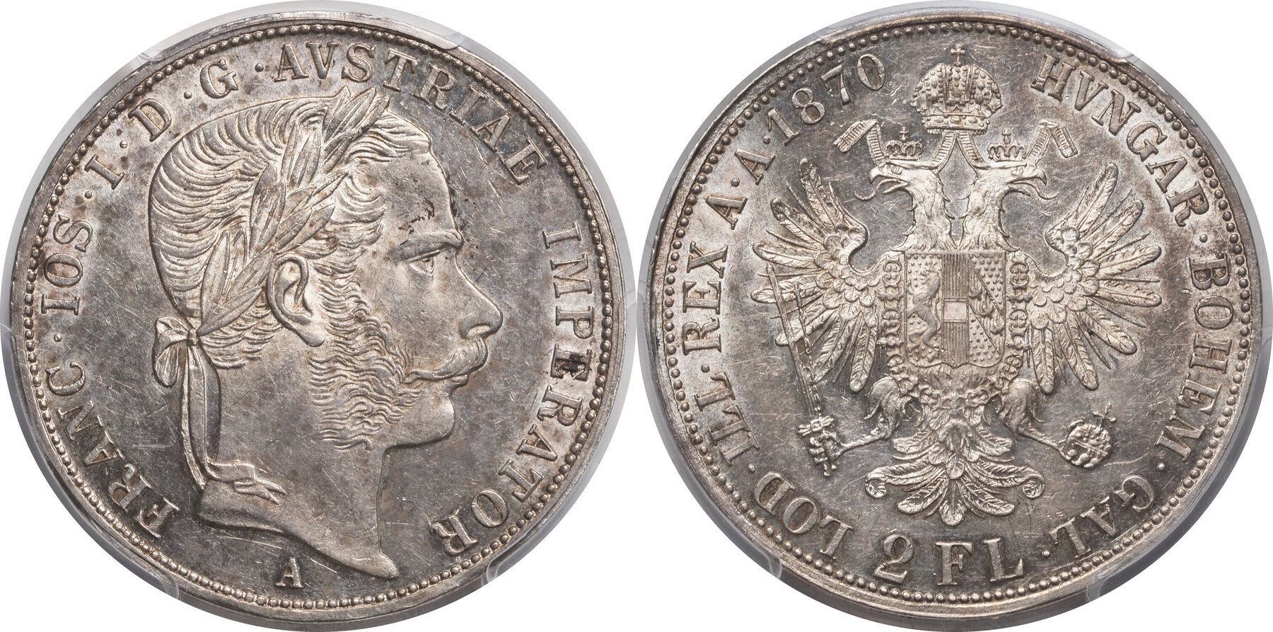 Austria Doppelgulden (2 Florin) 1870 A Franz Josef I. Silver 2 Florin ...