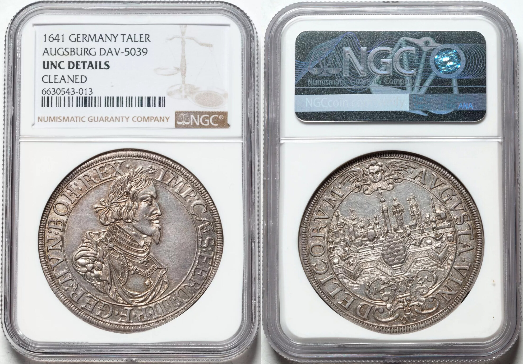 GERMANY TALER 1641 Augsburg, Ferdinand III. A very popular City-View ...