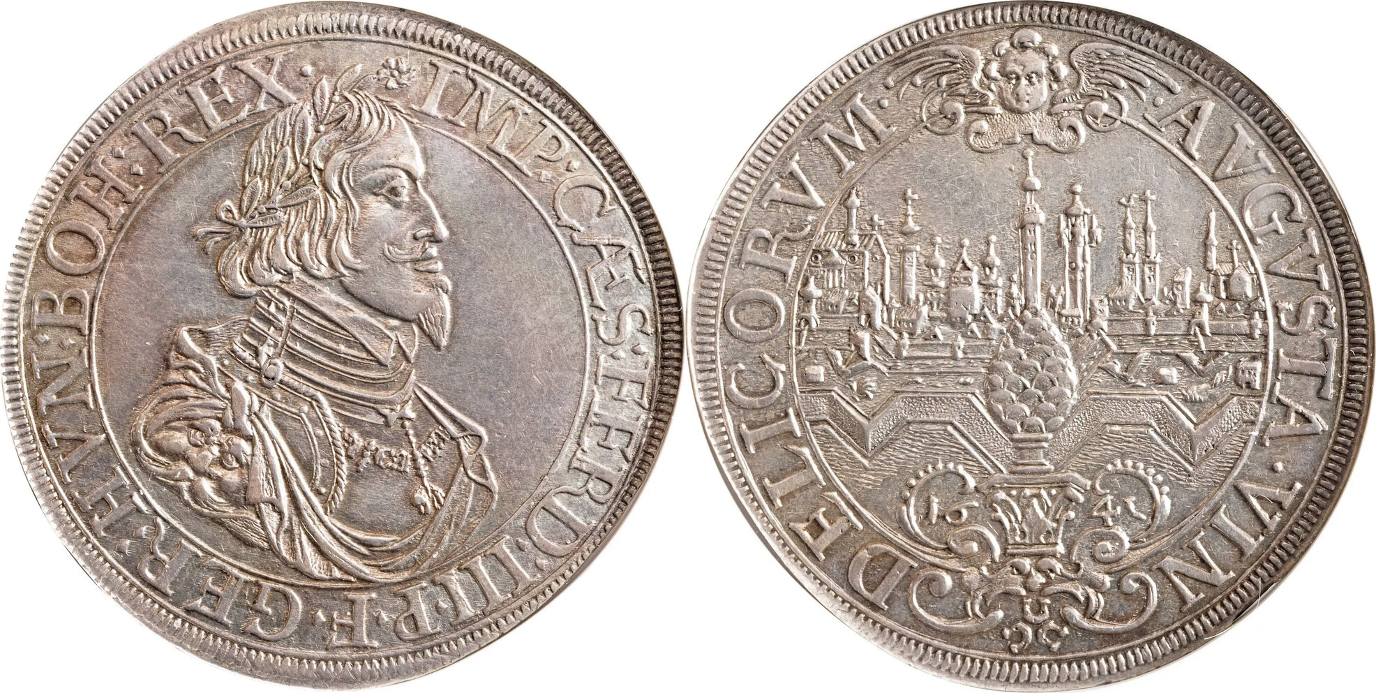 GERMANY TALER 1641 Augsburg, Ferdinand III. A very popular City-View ...