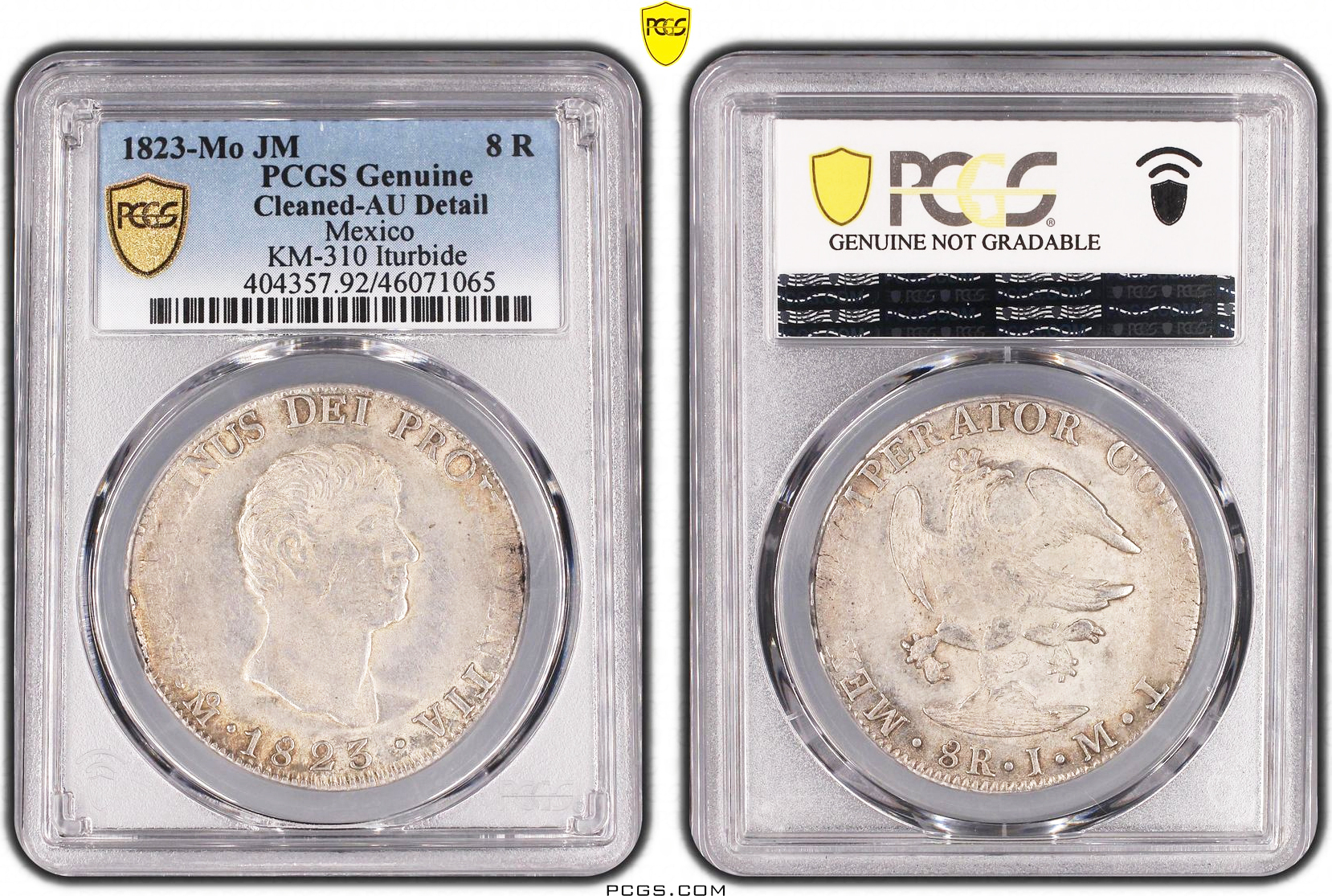 Mexico 8 Reales 1823 Agustin IIturbide (Emperor). PCGS AU | MA-Shops