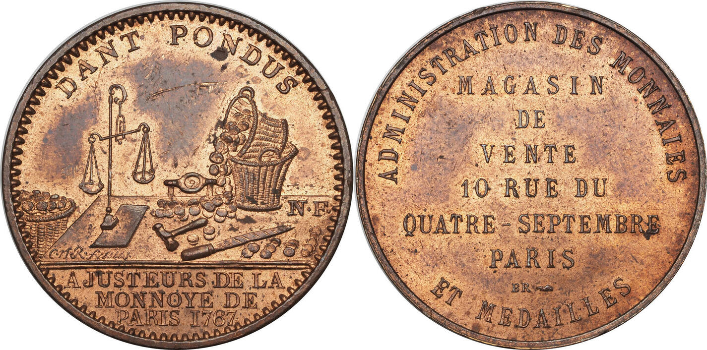 France Medal 1767 (struck ca. 1960s) Adjusters of the Mint of Paris ...