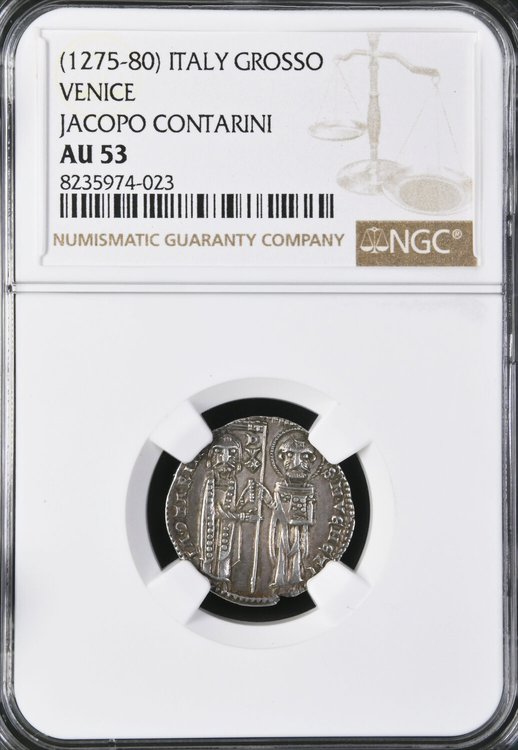 ITALY (1275-1280) Venice, Jacopo Contarini. Silver Grosso Coin. NGC AU ...