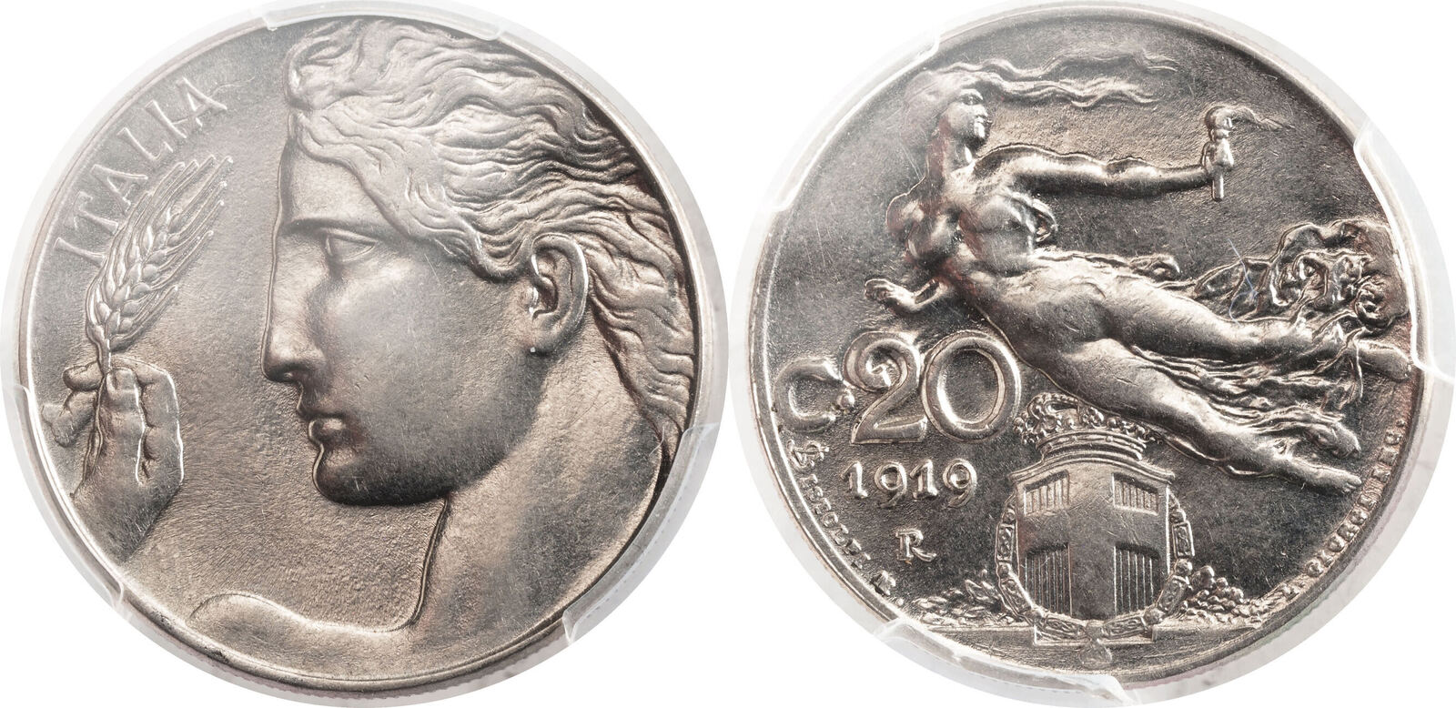 Italy 20 Centesimi 1919 Victor Emmanuel III. Nickel 10 Centesimi Coin ...