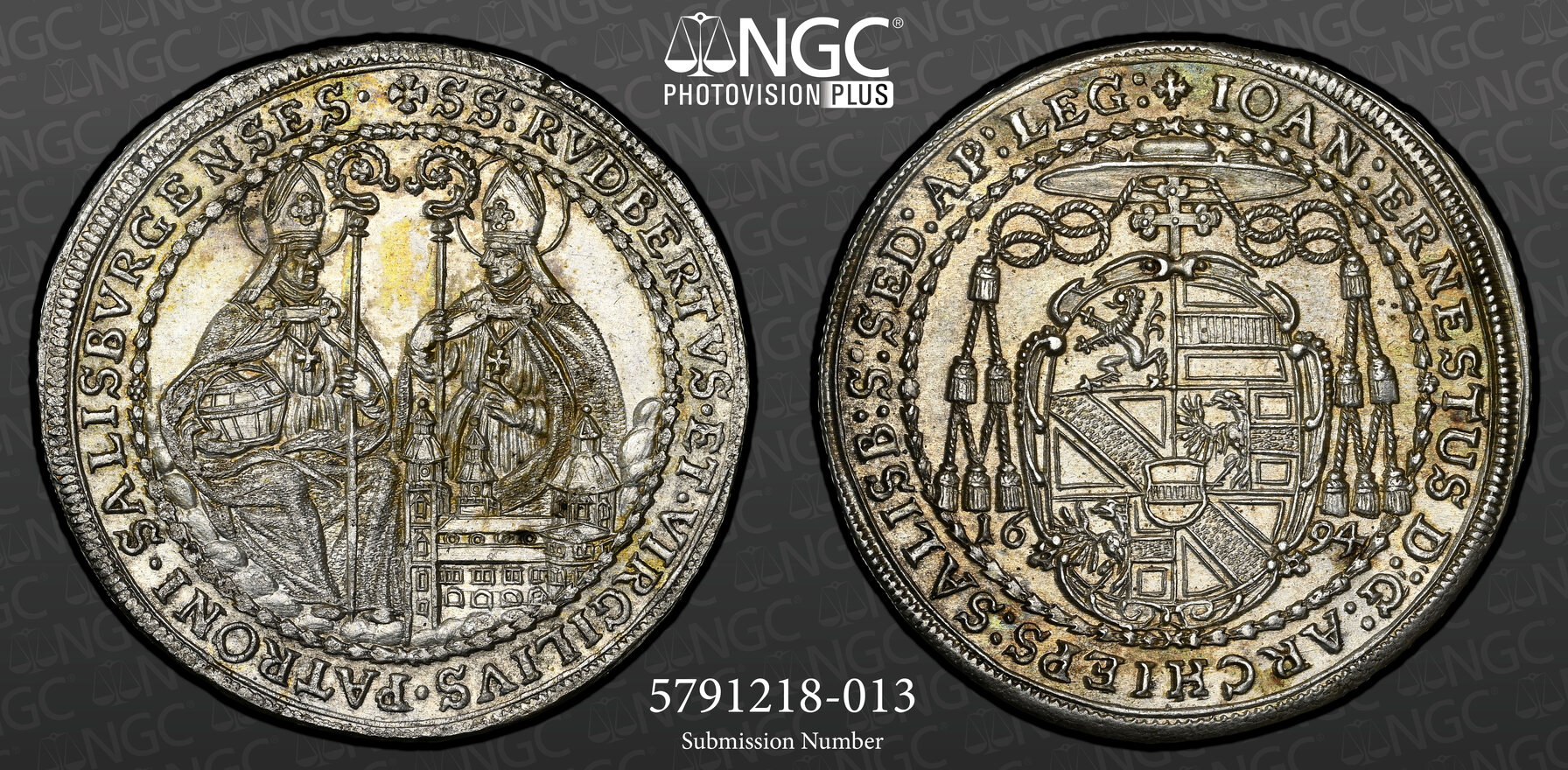 AUSTRIA 1/2 Taler 1694 Salzburg, Johann Ernst von Thun. NGC UNC | MA-Shops