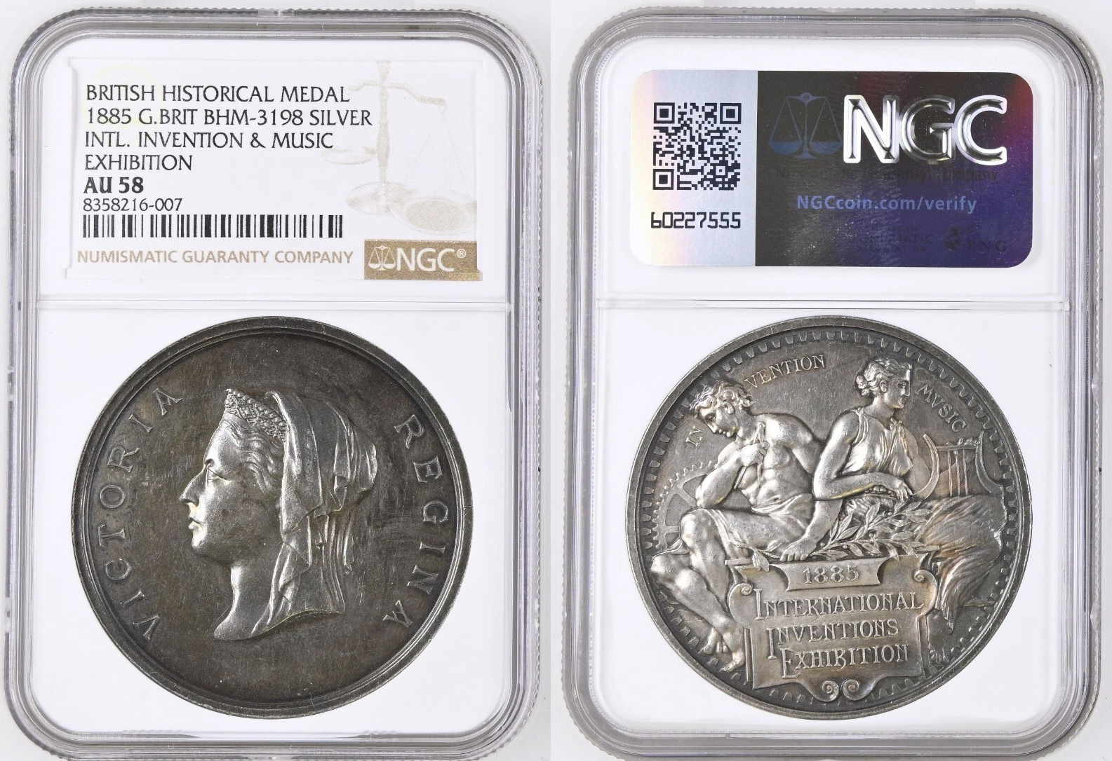 Great Britain Medal 1885 Queen Victoria. Inventions & Music Exhibition ...