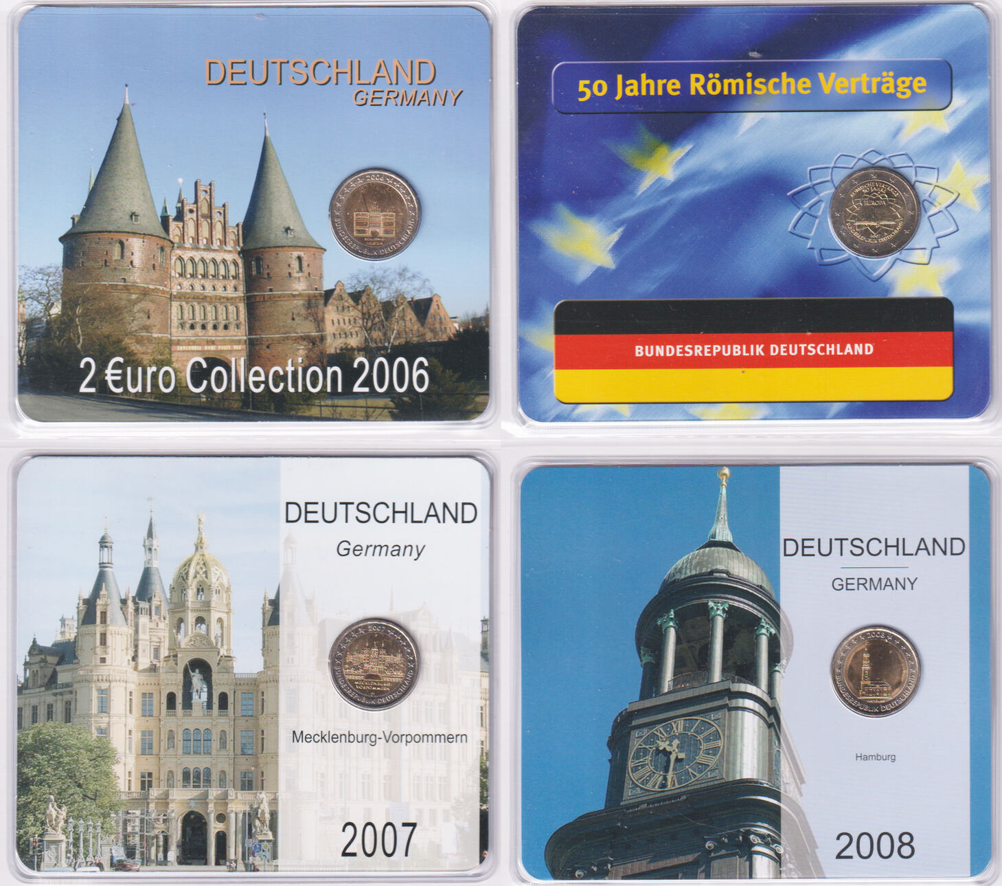 GERMANY 2 Euro (10pcs) 2006-2012 Individually sealed with description ...