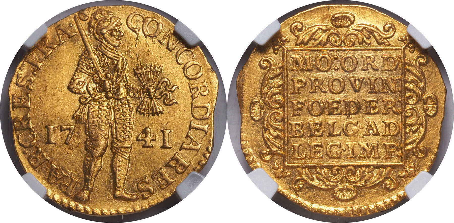 NETHERLANDS 1741 Utrecht (City). Gold Knight Ducat Coin. NGC AU Details ...