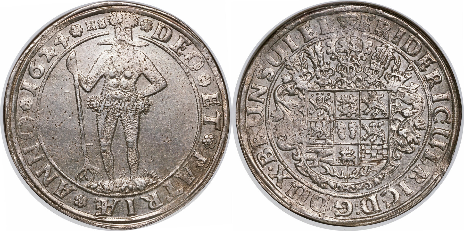 GERMANY TALER 1624 HS Brunswick-Wolfenbuttel, Friedrich Ulrich. Silver Woodwoose Thaler Coin ...