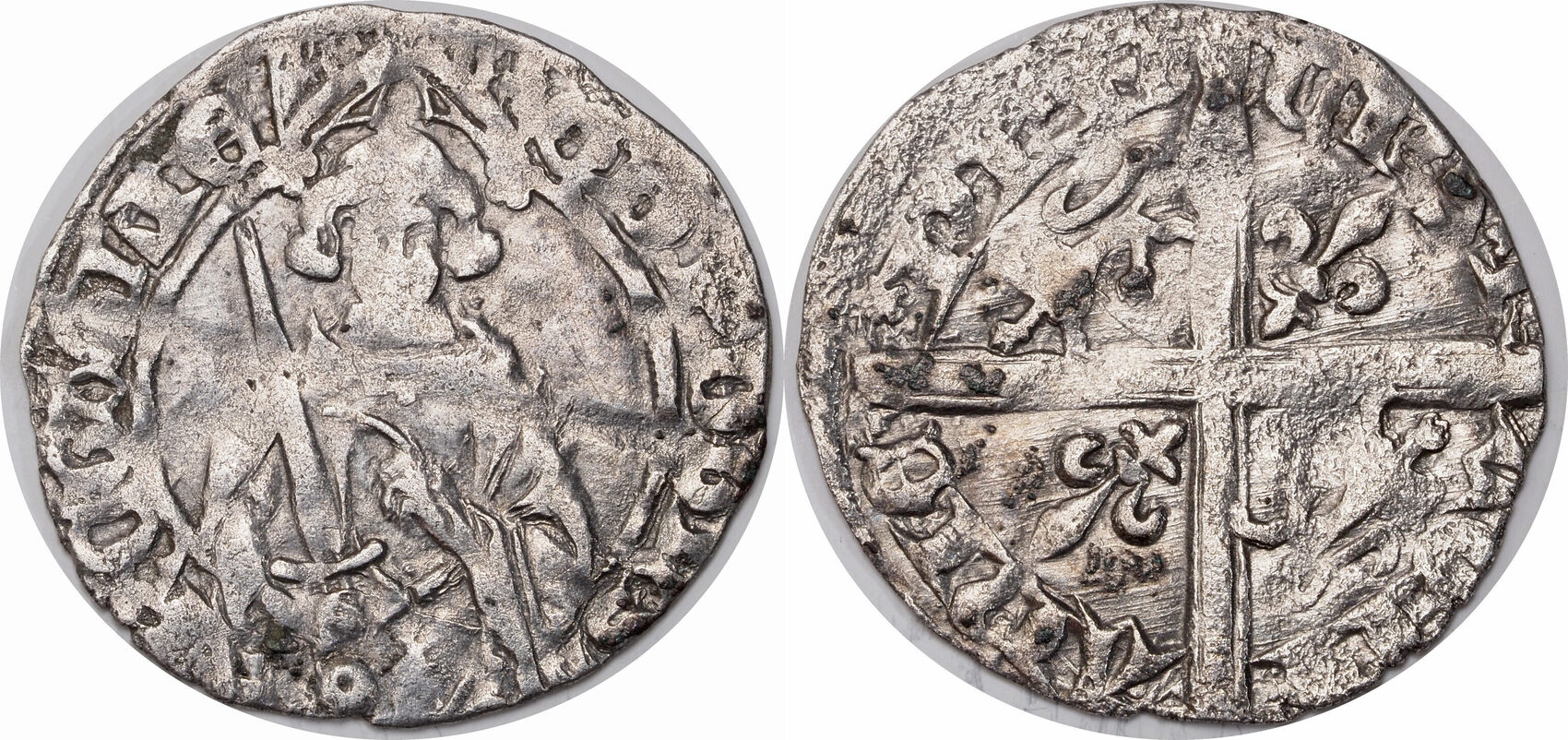 FRANCE 1362-1372 Aquitaine, Edward teh Black Prince. Silver Hardi d ...
