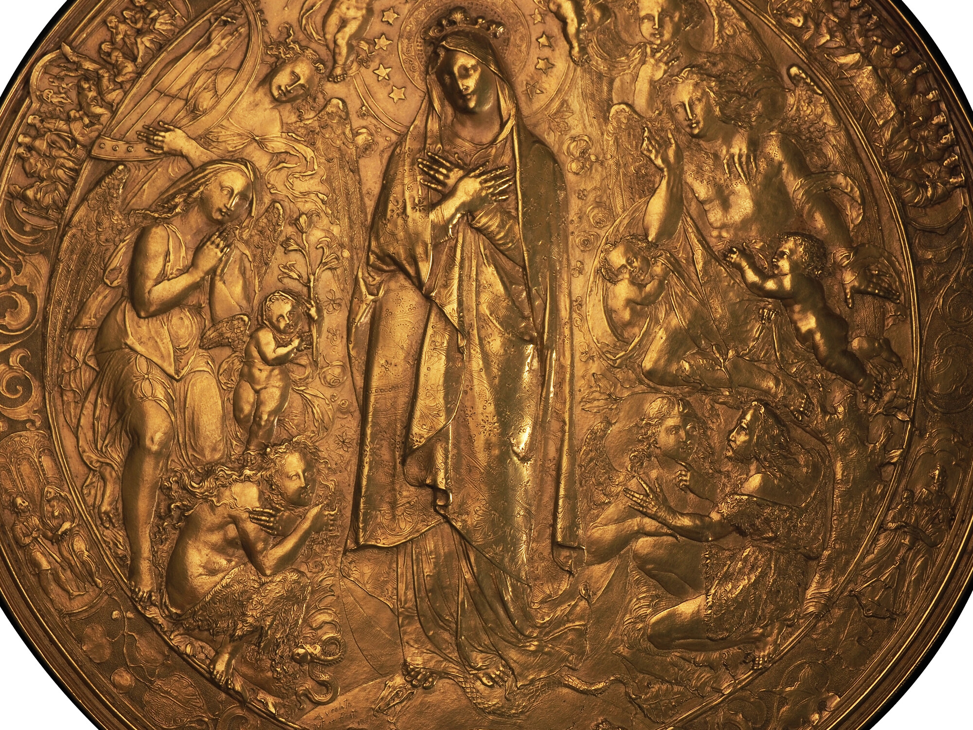 VATICAN 1854 Pius IX. Gilt Bronze Immaculate Conception Plaque Medal in ...